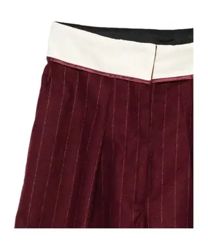 FORTE_FORTE Pinstriped Wide Leg Trousers