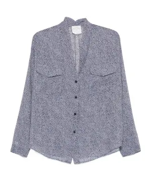 FORTE_FORTE Printed Long Sleeve Shirt - Gray