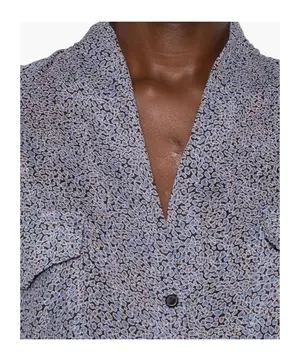 FORTE_FORTE Printed Long Sleeve Shirt - Gray