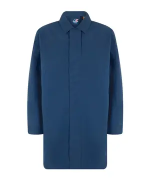 K-WAY Poirol Long Buttoned Coat - Blue