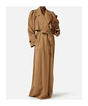 Elisabetta Franchi Flowing Gabardine Trench Coat