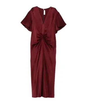 Victoria Beckham V-neck Midi Dress - Brown