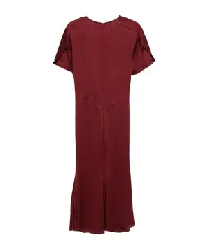 Victoria Beckham V-neck Midi Dress - Brown