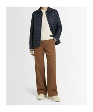 Moncler Cotton Canvas Pants With Leather Logo Patch