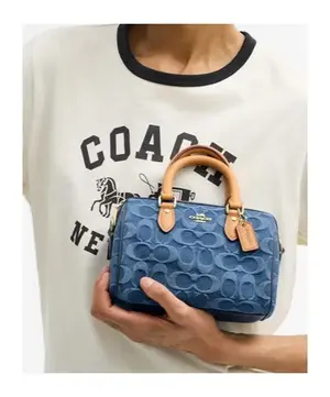 COACH Mini Rowan Crossbody Bag In Signature Denim - Indigo