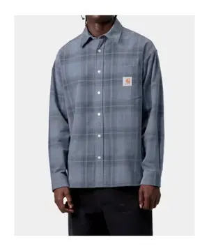 Carhartt Work In Progress L/s Wilber Plaid Pocket Shirt - Gray