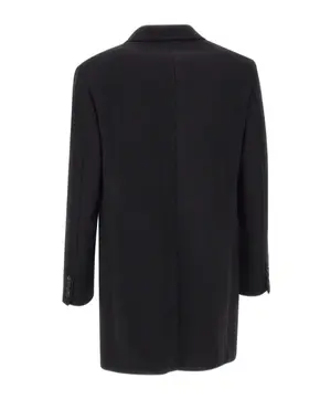 MANUEL RITZ Notched Lapel Wool Coat - Black