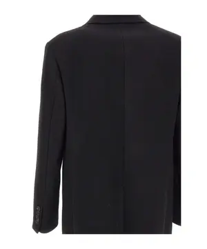 MANUEL RITZ Notched Lapel Wool Coat - Black