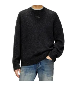 DIESEL® K-areeso Logo Cut-out Sweater - Black