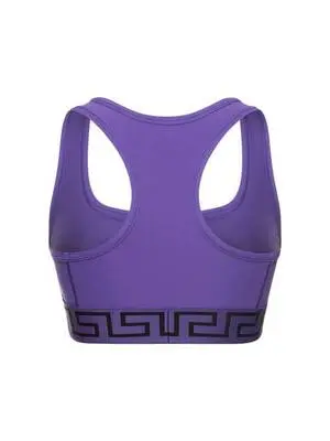 Versace Stretch Tech Greca Sport Bra - Blue