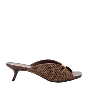 Loewe Raffia Effect Sandals With Logo Detail