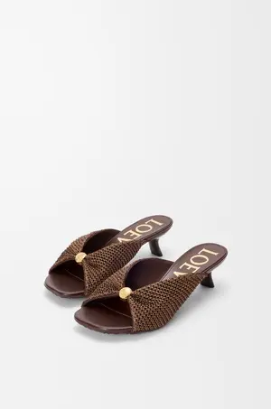 Loewe Raffia Effect Sandals With Logo Detail