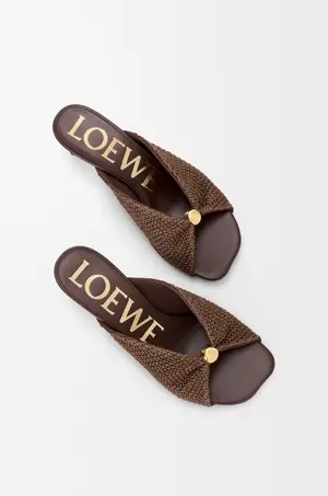 Loewe Raffia Effect Sandals With Logo Detail