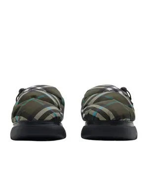 Burberry Checked Padded Slippers - Black