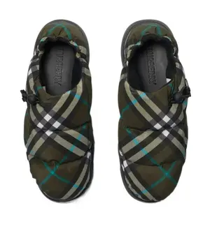 Burberry Checked Padded Slippers - Black
