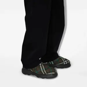 Burberry Checked Padded Slippers - Black