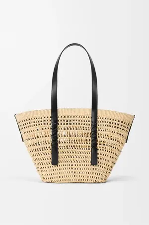 Loewe Medium Braid Basket Bag - Natural/black