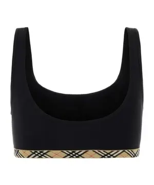 Burberry Samphire Check Crop Bikini Top