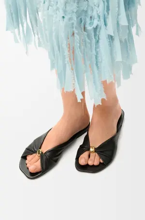 Loewe Nappa Lambskin Flat Sandals With Anagram Detail