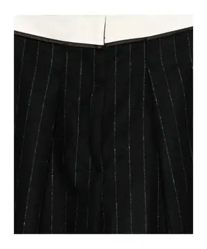 FORTE_FORTE Pinstriped Wide Leg Sartorial Pants