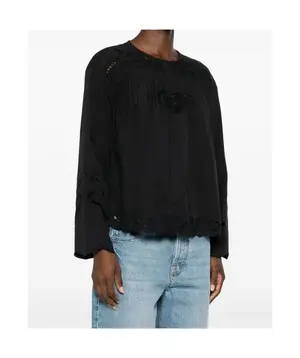 FORTE_FORTE Long Sleeved Embroidered Cover-up