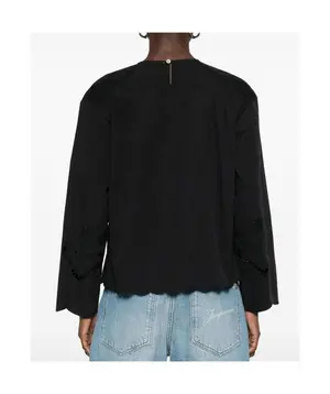 FORTE_FORTE Long Sleeved Embroidered Cover-up