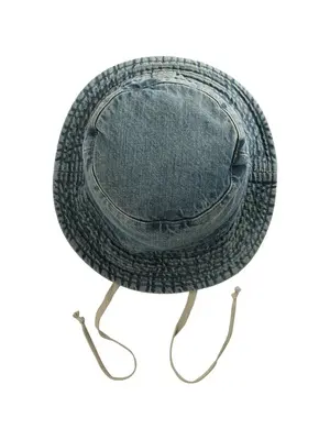 Rick Owens Drawstring Denim Bucket Hat - Gray