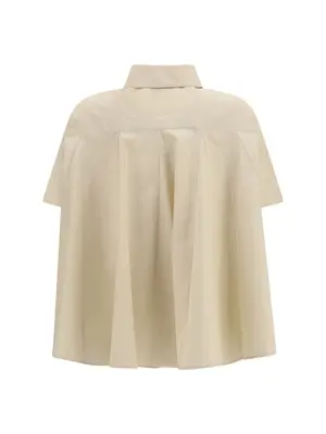Loewe Short-sleeved Buttoned Shirt With Embroidered Pocket - Light Beige