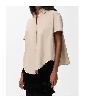 Loewe Short-sleeved Buttoned Shirt With Embroidered Pocket - Light Beige
