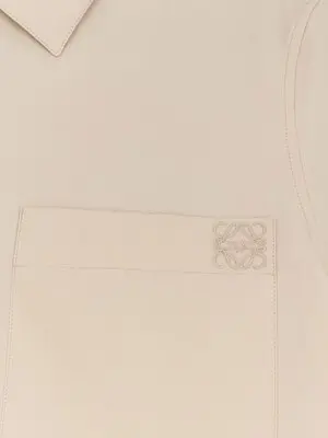 Loewe Short-sleeved Buttoned Shirt With Embroidered Pocket - Light Beige