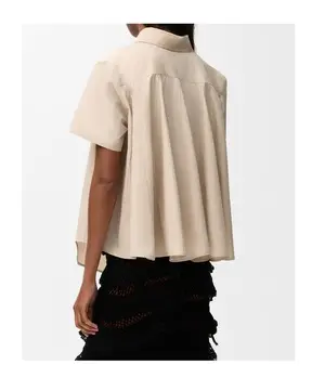 Loewe Short-sleeved Buttoned Shirt With Embroidered Pocket - Light Beige