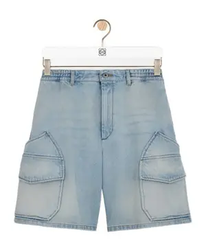 Loewe Denim Cargo Shorts - Blue