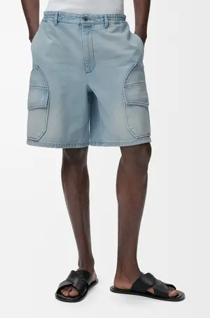 Loewe Denim Cargo Shorts - Blue