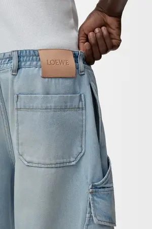 Loewe Denim Cargo Shorts - Blue