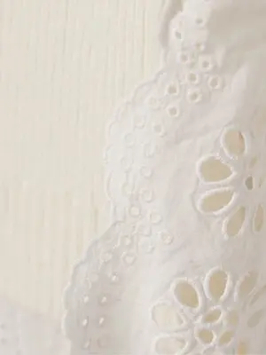 Sea Lennon Top With Embroidered Cotton Splicing