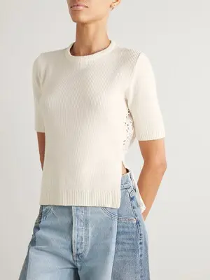 Sea Lennon Top With Embroidered Cotton Splicing