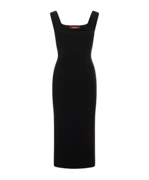 Max Mara Sleeveless Square Neck Dress - Black