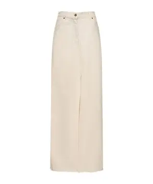 DARKPARK Emma Cotton Denim Midi Skirt - Nude