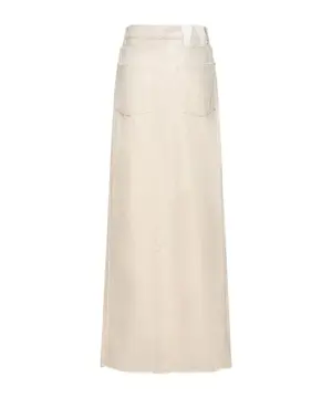DARKPARK Emma Cotton Denim Midi Skirt - Nude