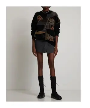 Junya Watanabe Wool Patchwork Oversized Knit Sweater