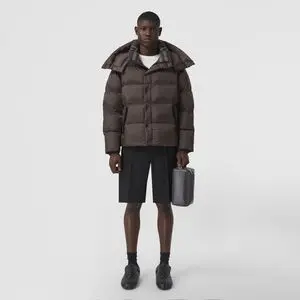 Burberry Detachable Sleeve Padded Coat - Brown