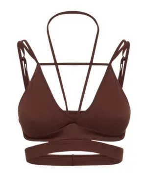 ANDREĀDAMO Ribbed Jersey Bra W/ Straps - Red