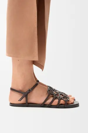 Loewe Petal Anagram Sandals - Black