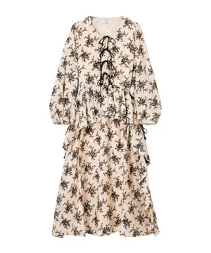 Sea Joan Floral-print Voile Midi Dress - Nude