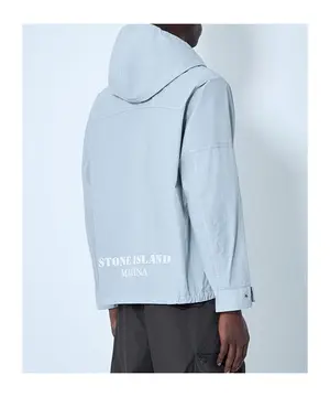 Stone Island Marina Drawstring Hooded Jacket - Blue
