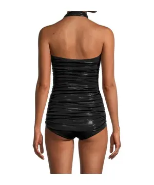 Norma Kamali Bill Mio Lame One-piece Swimsuit