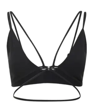 ANDREĀDAMO Ribbed Jersey Bra W/double Straps - Black