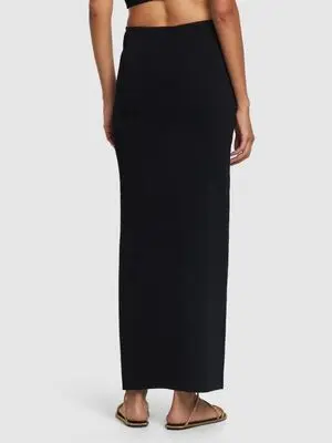 Christopher Esber High Waist Rib Jersey Skirt - Black