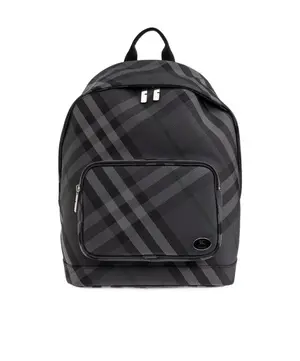 Burberry Grid Check Backpack - Black