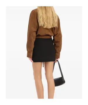 ROTATE BY BIRGER CHRISTENSEN Belted Leather Bomber Jacket